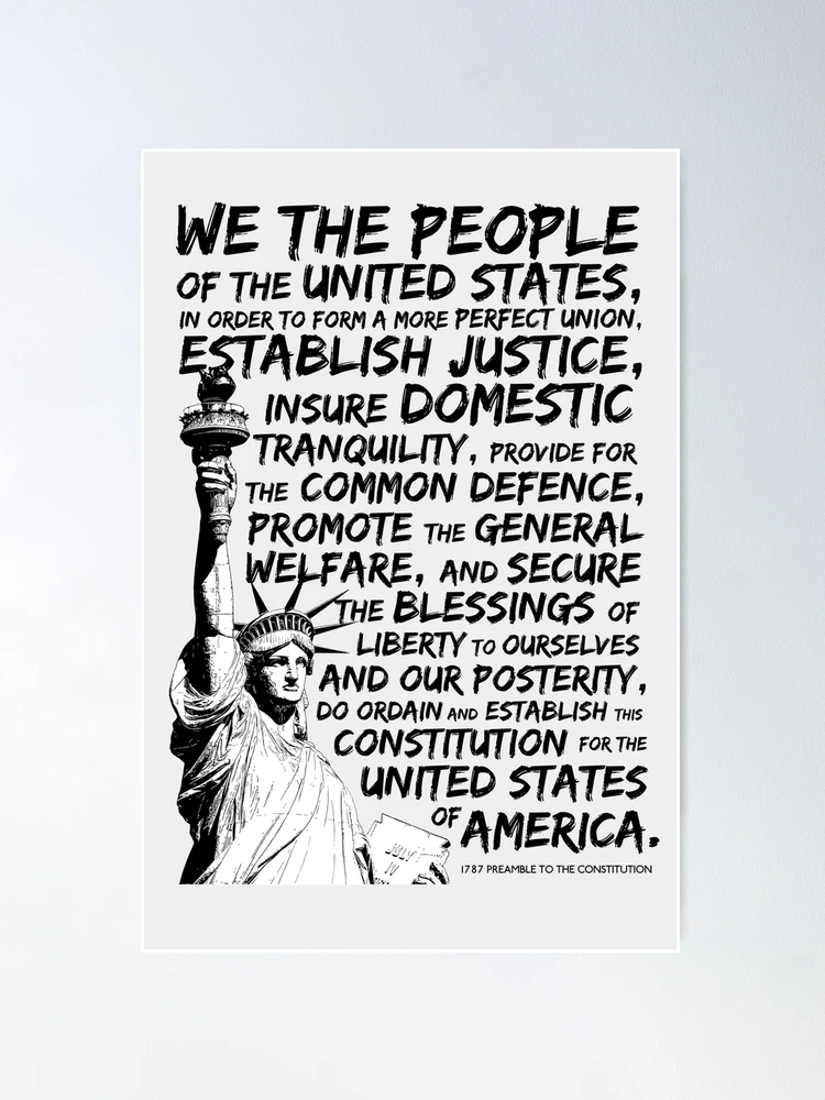 We The People Preamble Us Constitution Classroom Poster Preamble