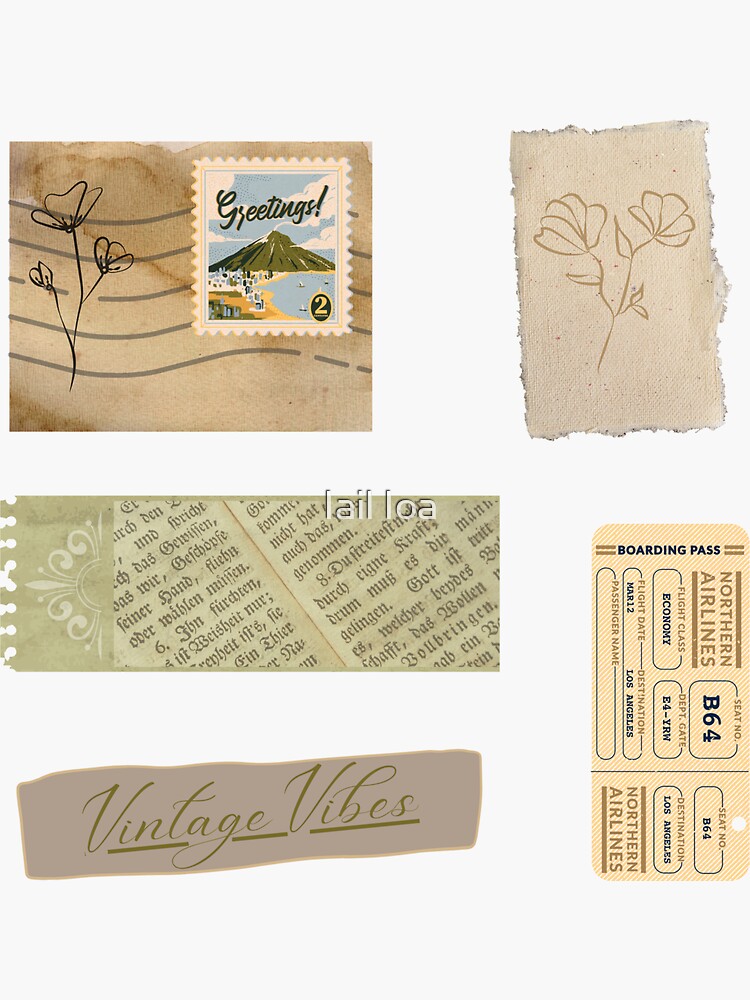 "Vintage Sticker Pack Aesthetic Vintage" Sticker for Sale by ChrysaIoa ...
