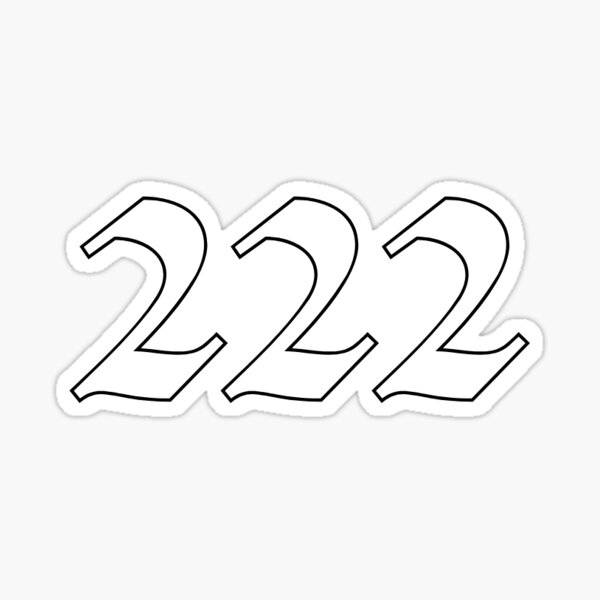 "222 Outline Angel Number" Sticker for Sale by avaandcalcreate | Redbubble