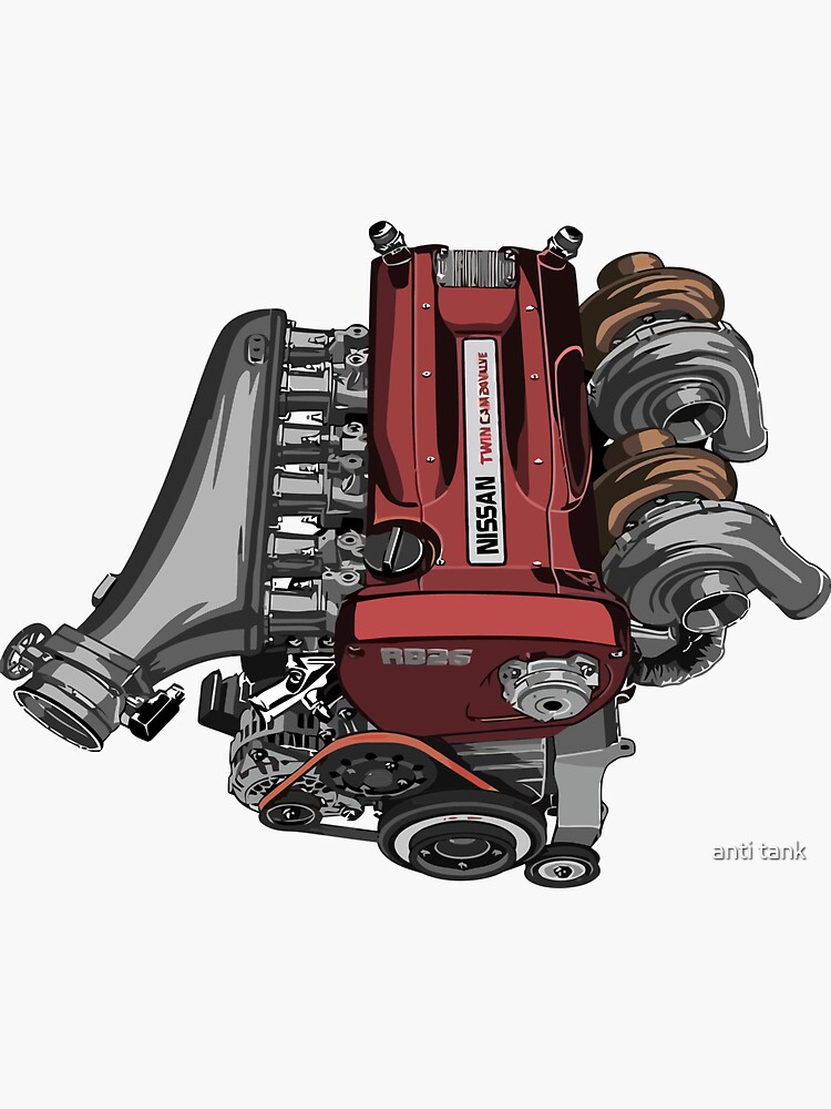 "Engine RB26" Sticker for Sale by prideonpride | Redbubble