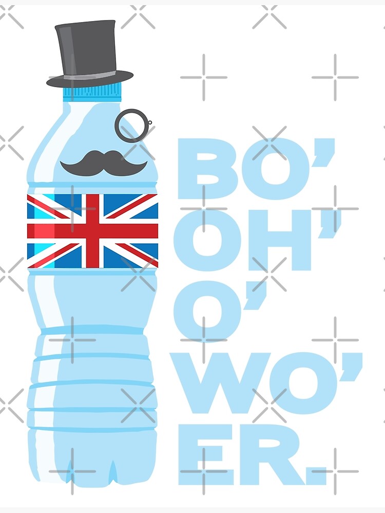 "Bottle of Water British Accent Union Jack Sophisticated Gentleman Bo ...