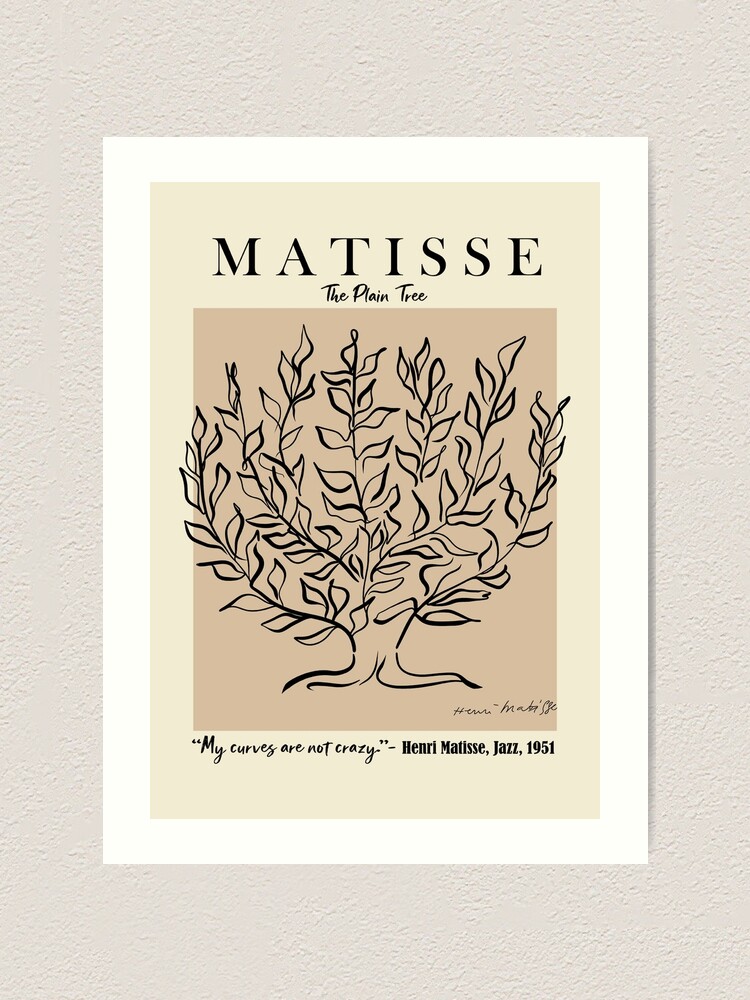 "The Plain Tree Henri Matisse Line Art Drawing" Art Print for Sale by ...