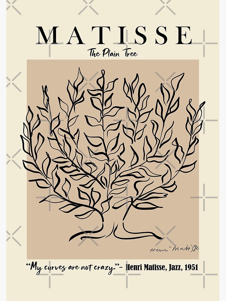 "The Plain Tree Henri Matisse Line Art Drawing" Art Print for Sale by ...
