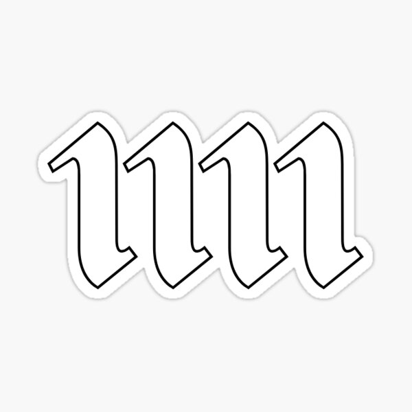"1111 Outline Angel Number Sticker" Sticker for Sale by avaandcalcreate ...