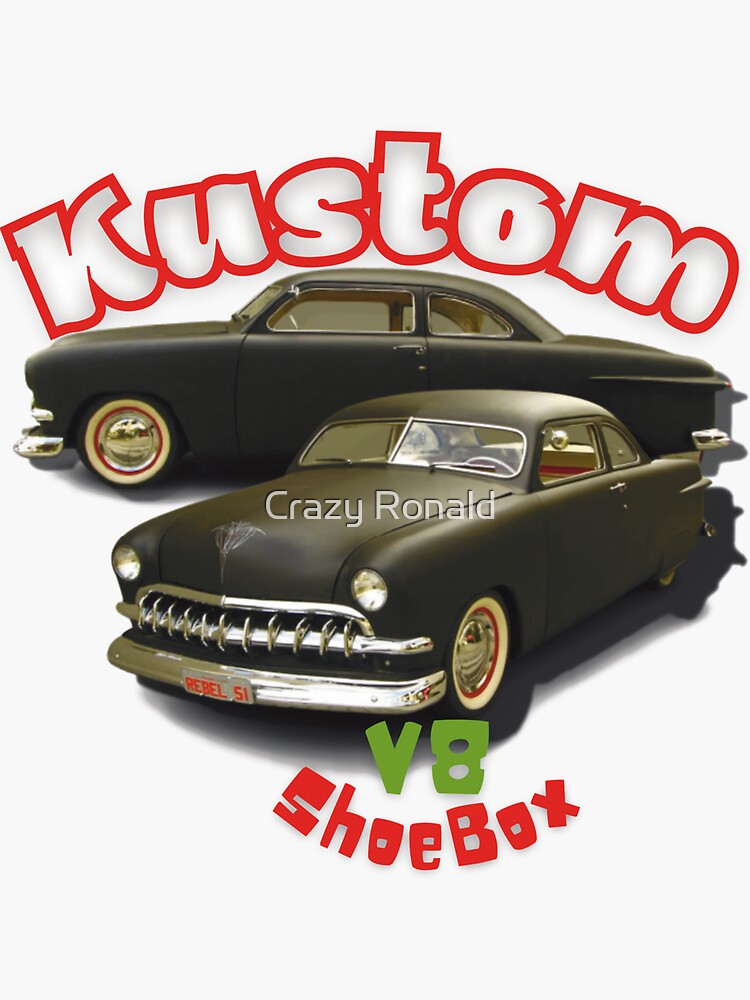 "Ford Custom ShoeBox V8" Sticker for Sale by Maxwell91 | Redbubble