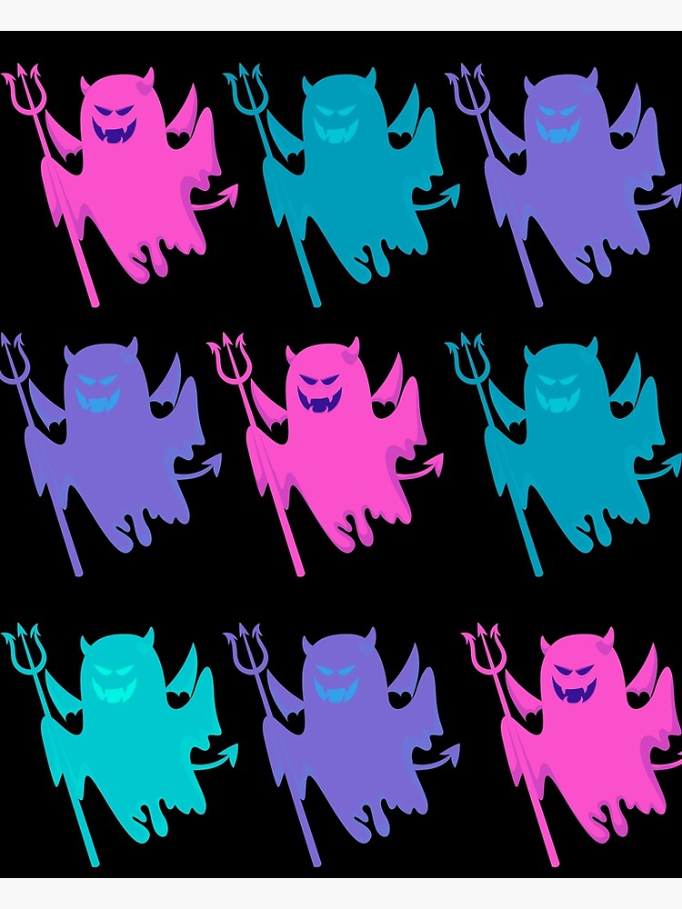 "Vintage Devil Ghost Retro" Poster for Sale by darkmattersuper | Redbubble