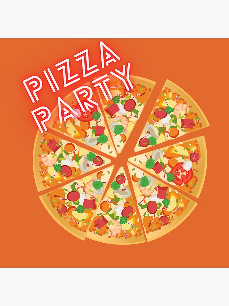 "Pizza Party" Sticker for Sale by MyMindLoves- | Redbubble