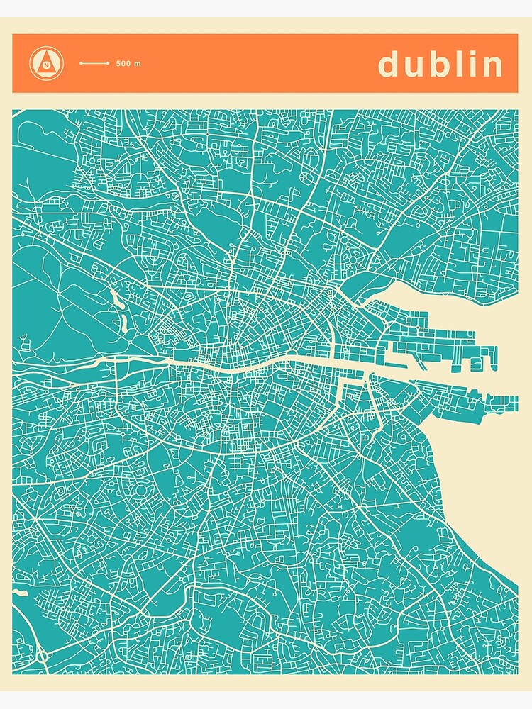 "DUBLIN MAP" Art Board Print for Sale by JazzberryBlue | Redbubble