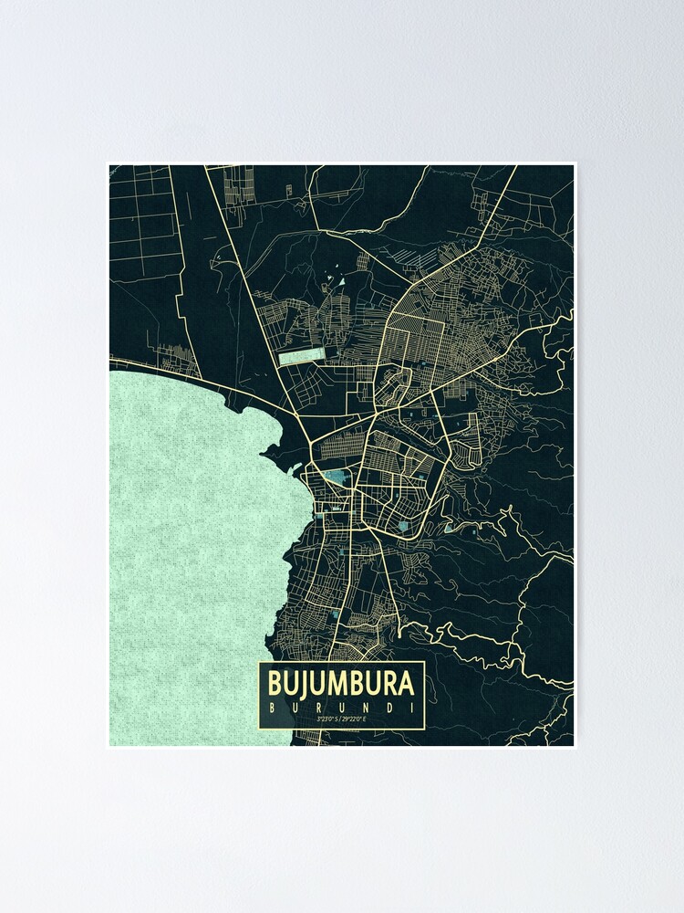 "Bujumbura City Map of Burundi - Summer" Poster for Sale by deMAP ...