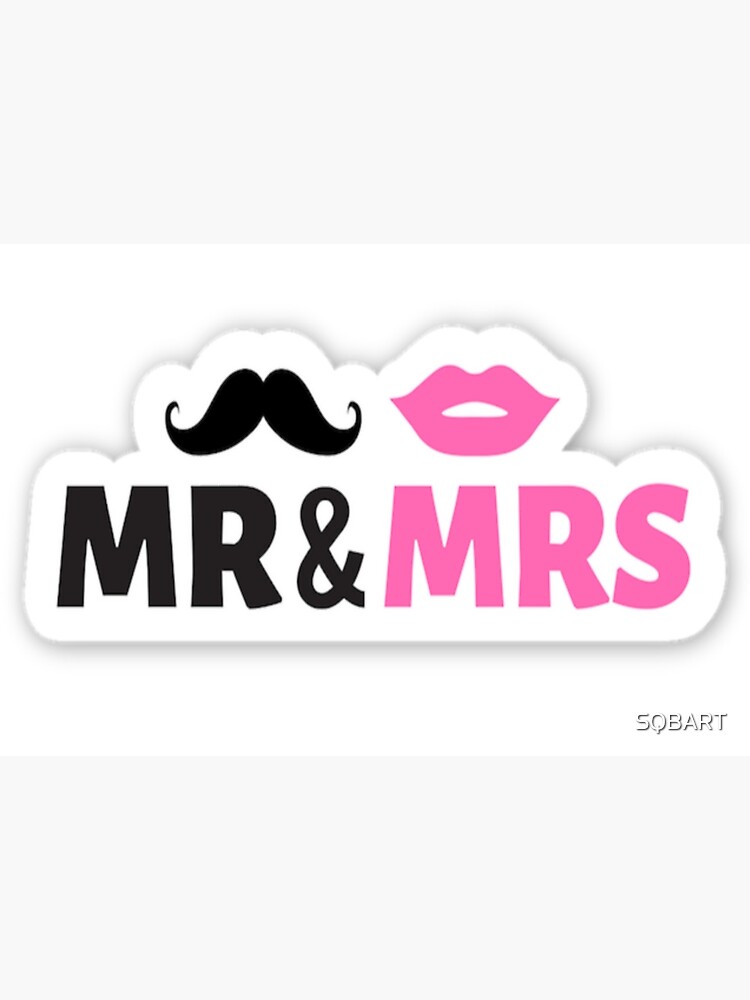 "mr and mrs" Sticker for Sale by SQBART | Redbubble