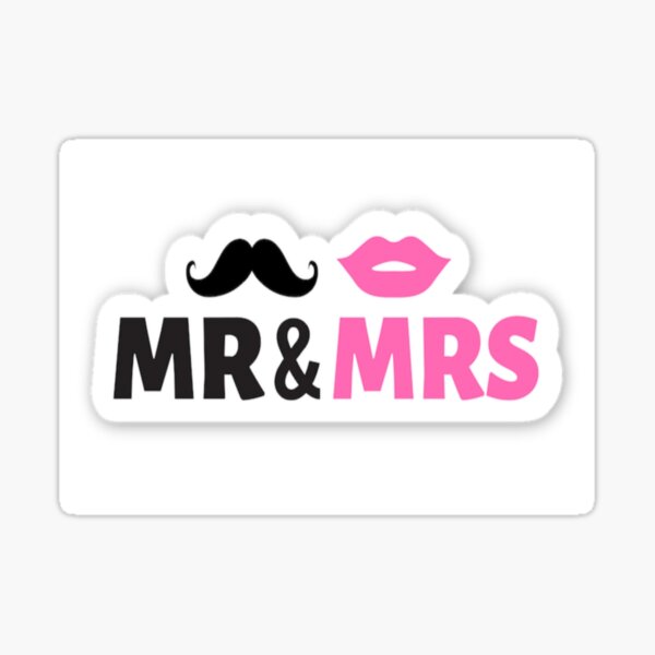 "mr and mrs" Sticker for Sale by SQBART | Redbubble