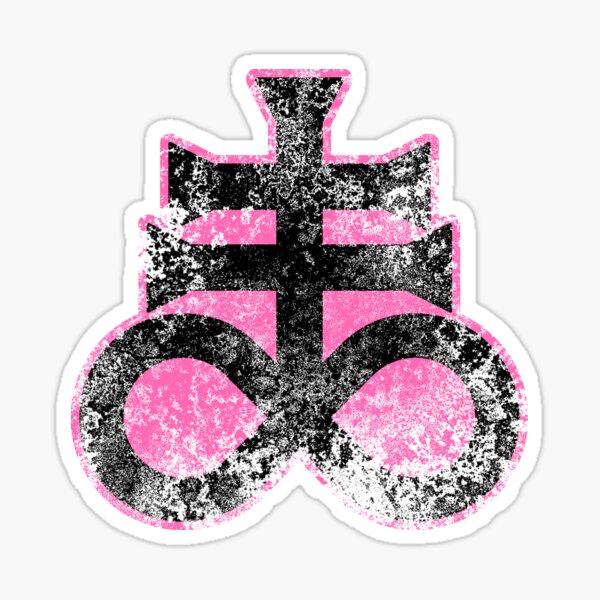 "Leviathan Cross--Black & Hot Pink-Antiqued" Sticker for Sale by ...
