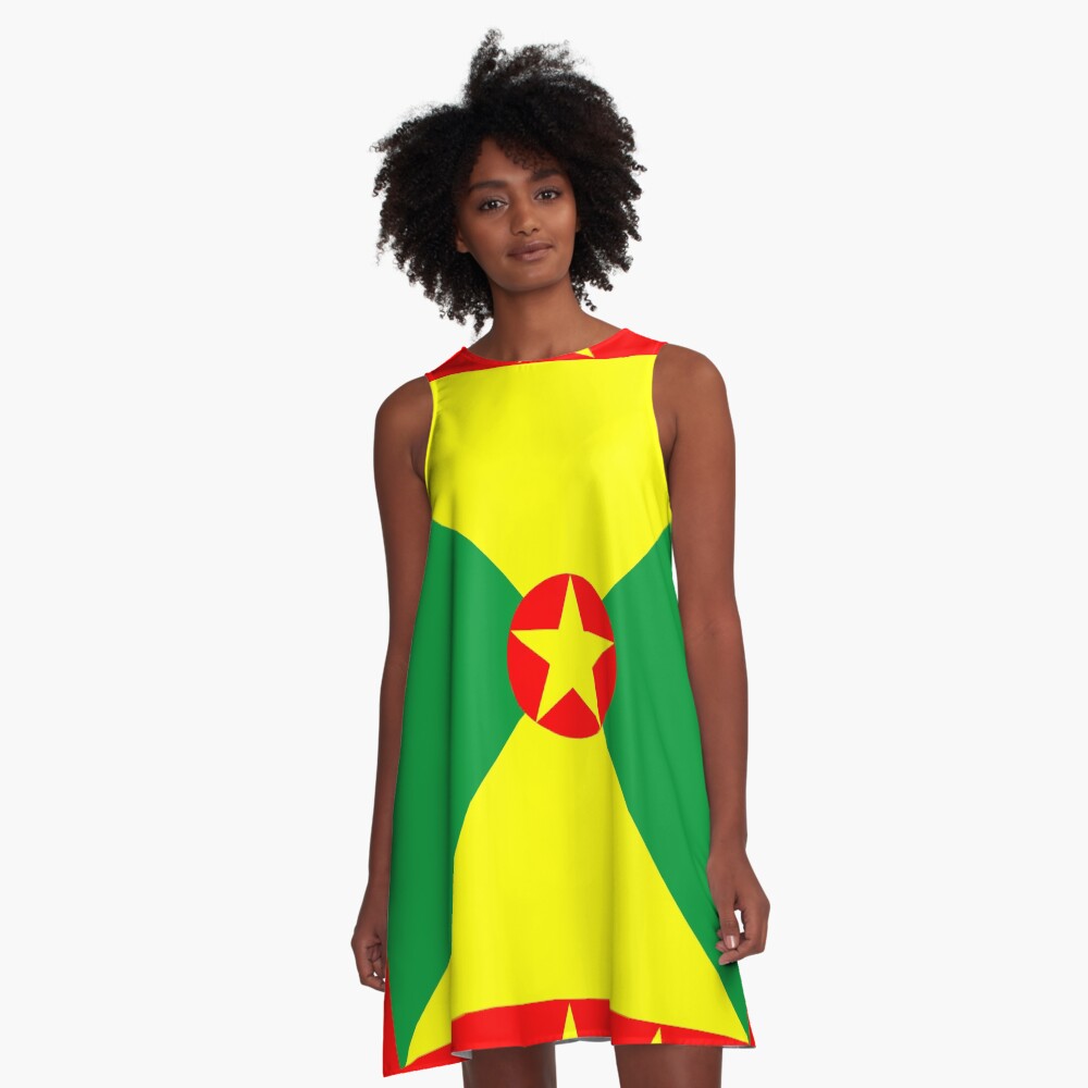 "Tropical Grenada Flag" A-Line Dress for Sale by Kemelygordon | Redbubble