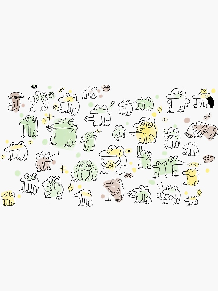 "Frog doodle" Sticker for Sale by Genesis-Doodles | Redbubble