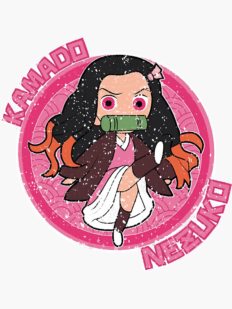"DEMON SLAYER (KIMETSU NO YAIBA) NEZUKO CIRCLE GRUNGE STYLE " Sticker ...