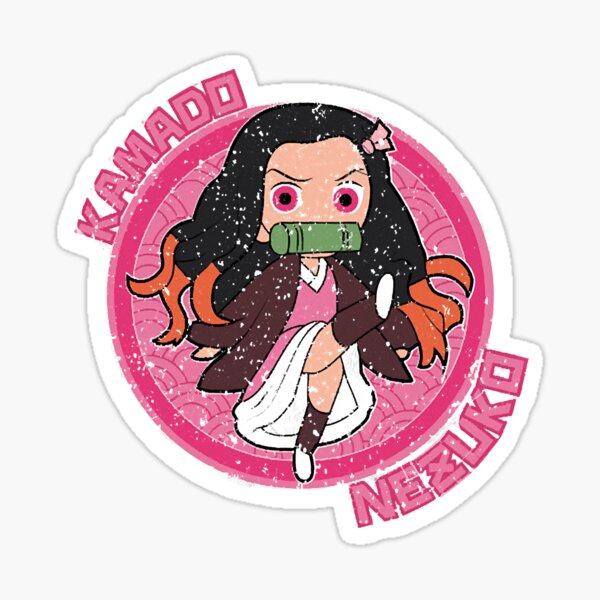 "DEMON SLAYER (KIMETSU NO YAIBA) NEZUKO CIRCLE GRUNGE STYLE " Sticker ...