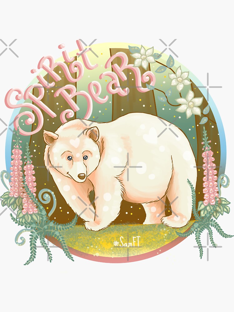 "Spirit Bear" Sticker for Sale by SamWildflower | Redbubble