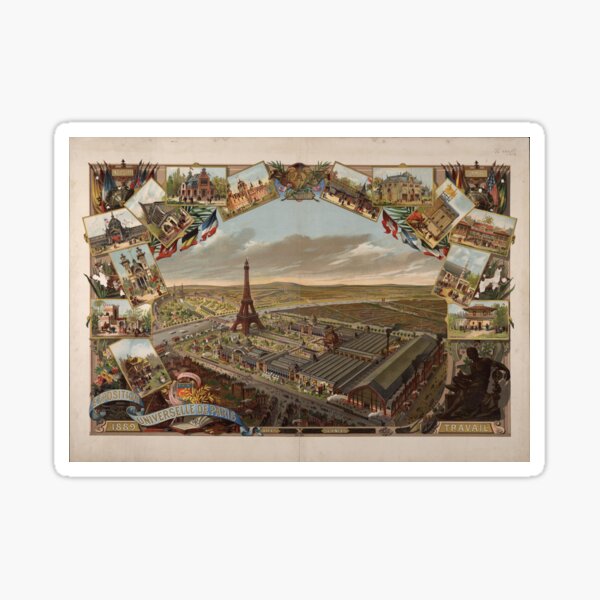 Pegatina «Vista de la Exposición Universal de 1889, la Torre Eiffel ... Pegatina «Vista de la Exposición Universal de 1889, la Torre Eiffel ...