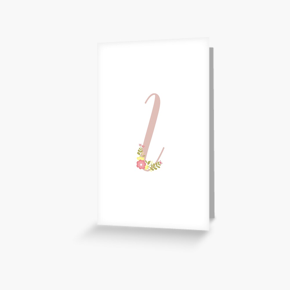"Letter "I" Cursive- Light Pink" Greeting Card for Sale by AlsonStudio ...