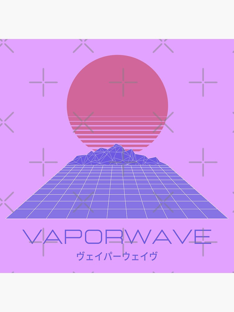 "Purple Vaporwave Mountain Landscape " Sticker for Sale by HenryLaChamp ...