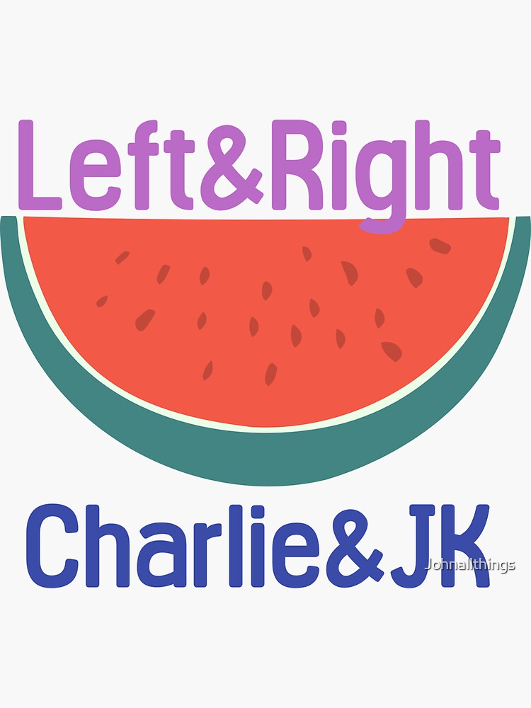 "Left & right lettering with watermelon " Sticker for Sale by ...