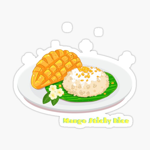 "Mango Sticky Rice" Sticker for Sale by COCONATTAN | Redbubble