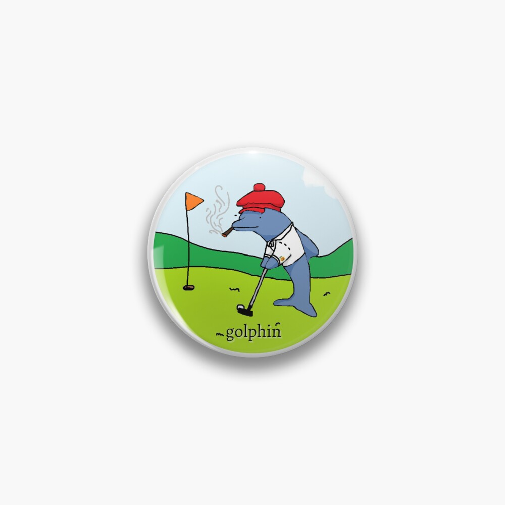 "golphin, dolphin golf sticker" Sticker for Sale by nerfie | Redbubble