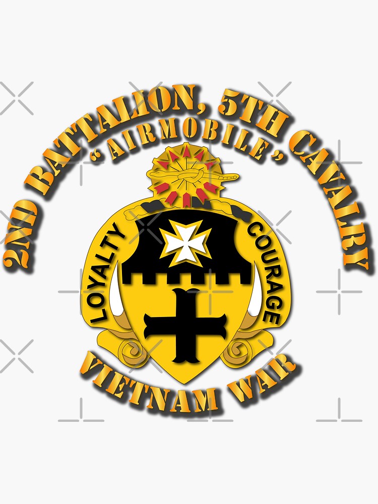 "Army - 2nd Battalion, 5th Cavalry w Txt" Sticker for Sale by ...