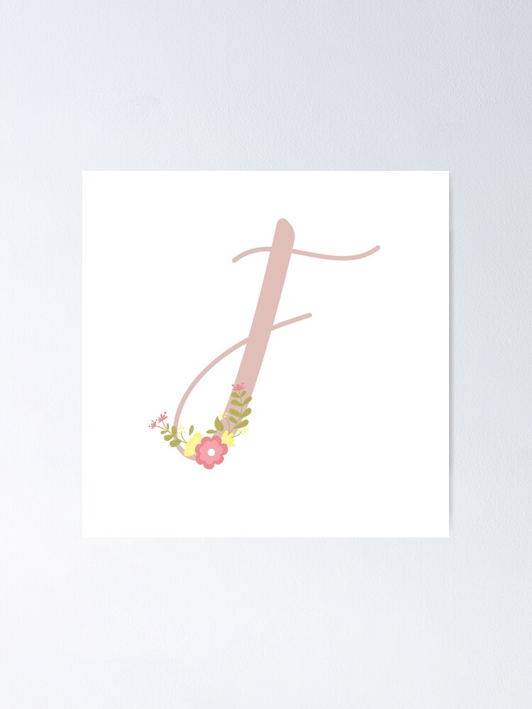 Póster «Letra "F" cursiva - rosa claro» de AlsonStudio | Redbubble