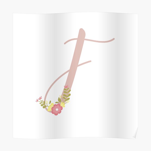 Póster «Letra "F" cursiva - rosa claro» de AlsonStudio | Redbubble