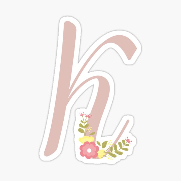 "Letter "K" Cursive- Light Pink" Sticker for Sale by AlsonStudio ...