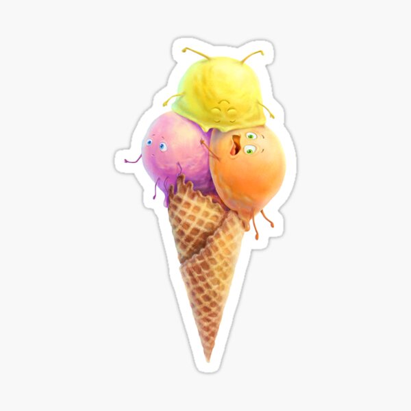 "Ice cream. Waffle cone" Sticker for Sale by MariPo | Redbubble