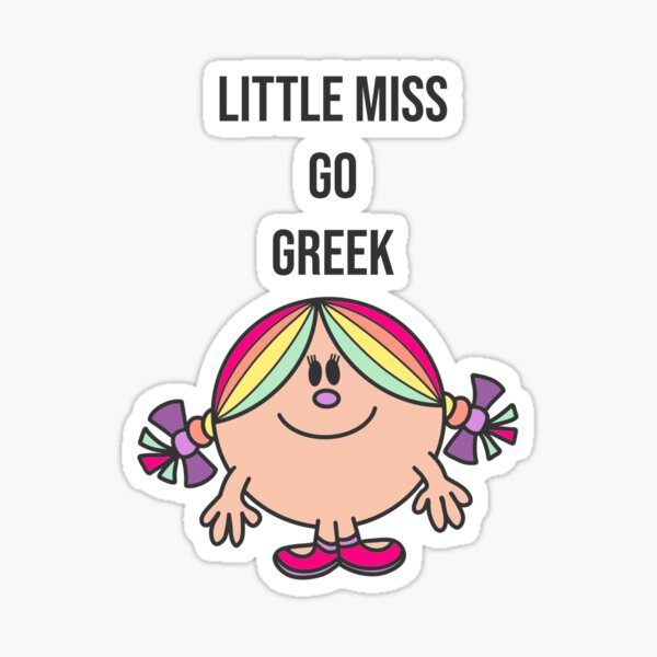 "little miss go greek" Sticker for Sale by holla- | Redbubble
