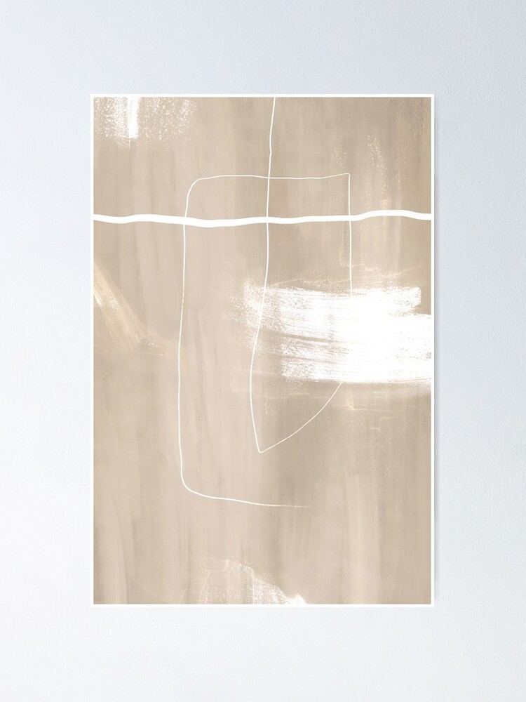 "Minimalist Modern Beige Line Abstract Art" Poster for Sale by ...