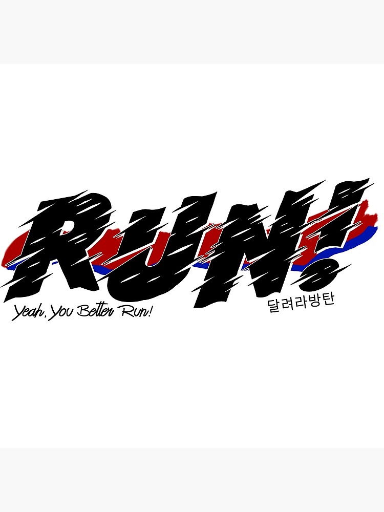 "RUN BTS! (Black Fonts)" Poster for Sale by myusic | Redbubble