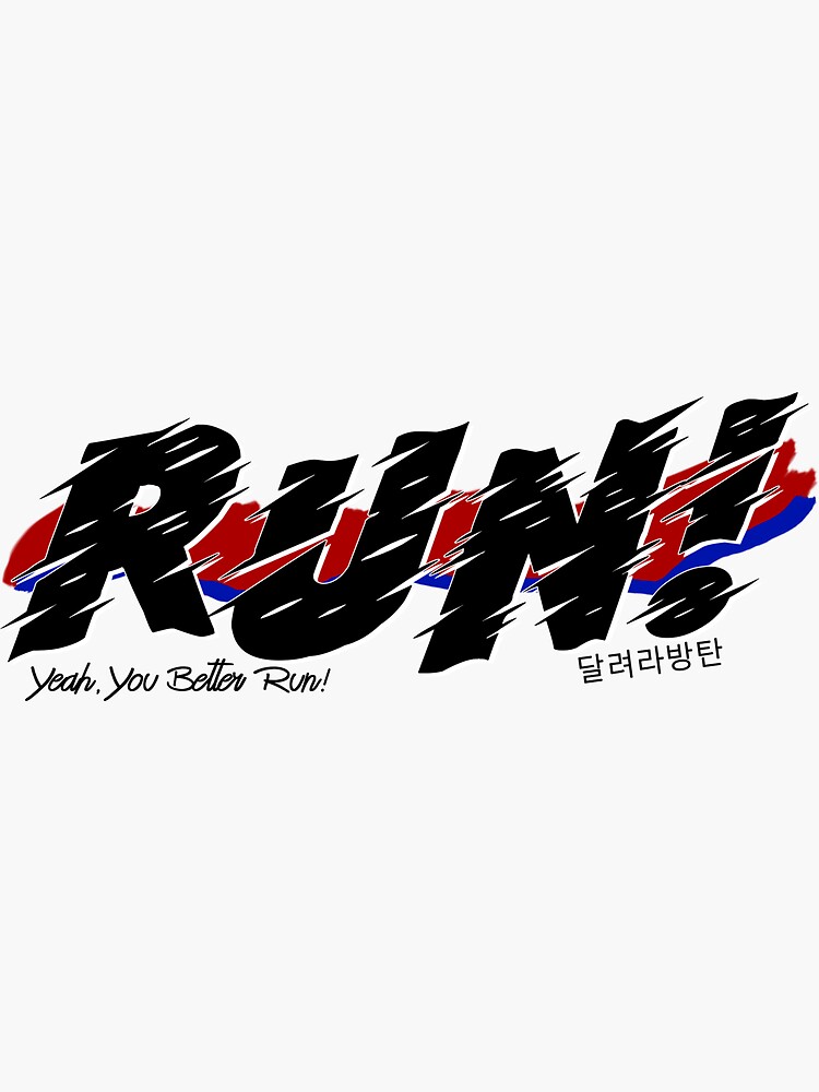 "RUN BTS! (Black Fonts)" Sticker for Sale by myusic | Redbubble