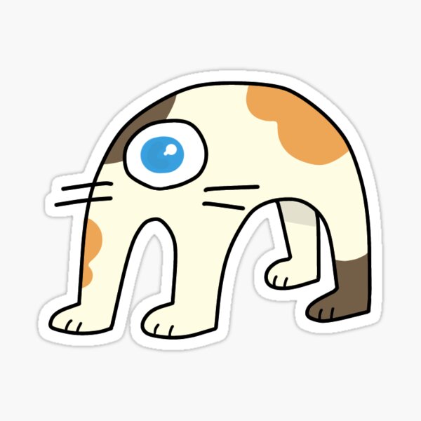 "Round Cyclops Cat" Sticker for Sale by ArgentumRelle | Redbubble