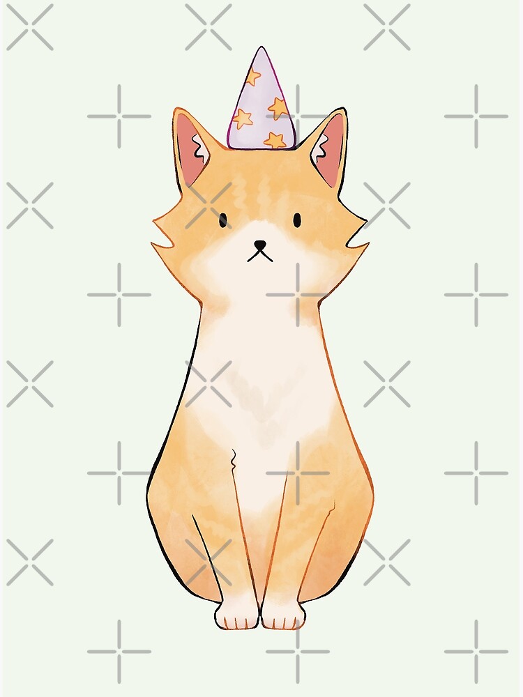 "orange tabby cat in a wizard hat" Poster for Sale by sunfloras | Redbubble