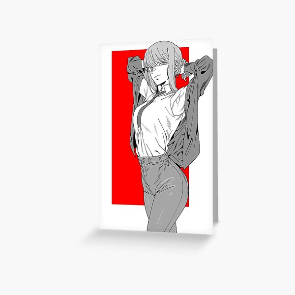 "CHAINSAW MAN FUN ART MANGA CHARACTER MAKIMAA" Greeting Card for Sale ...