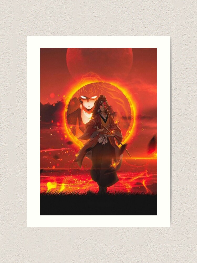 "Yoriichi Tsugikuni x Sun God Mode in Demon Slayer" Art Print for Sale ...