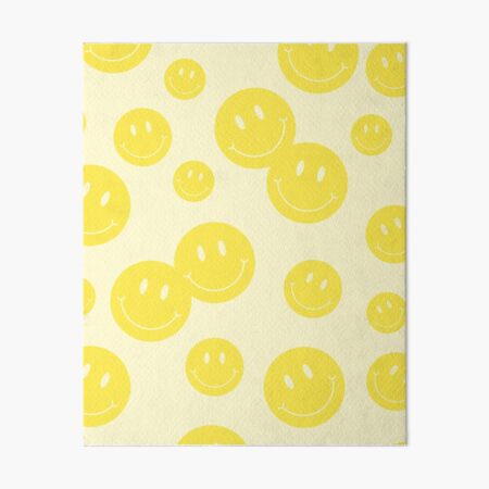 "Preppy, Yellow, Smile, Preppy Aesthetic, Happy Face" Art Board Print ...