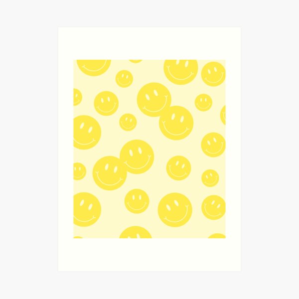 "Preppy, Yellow, Smile, Preppy Aesthetic, Happy Face" Art Print for ...