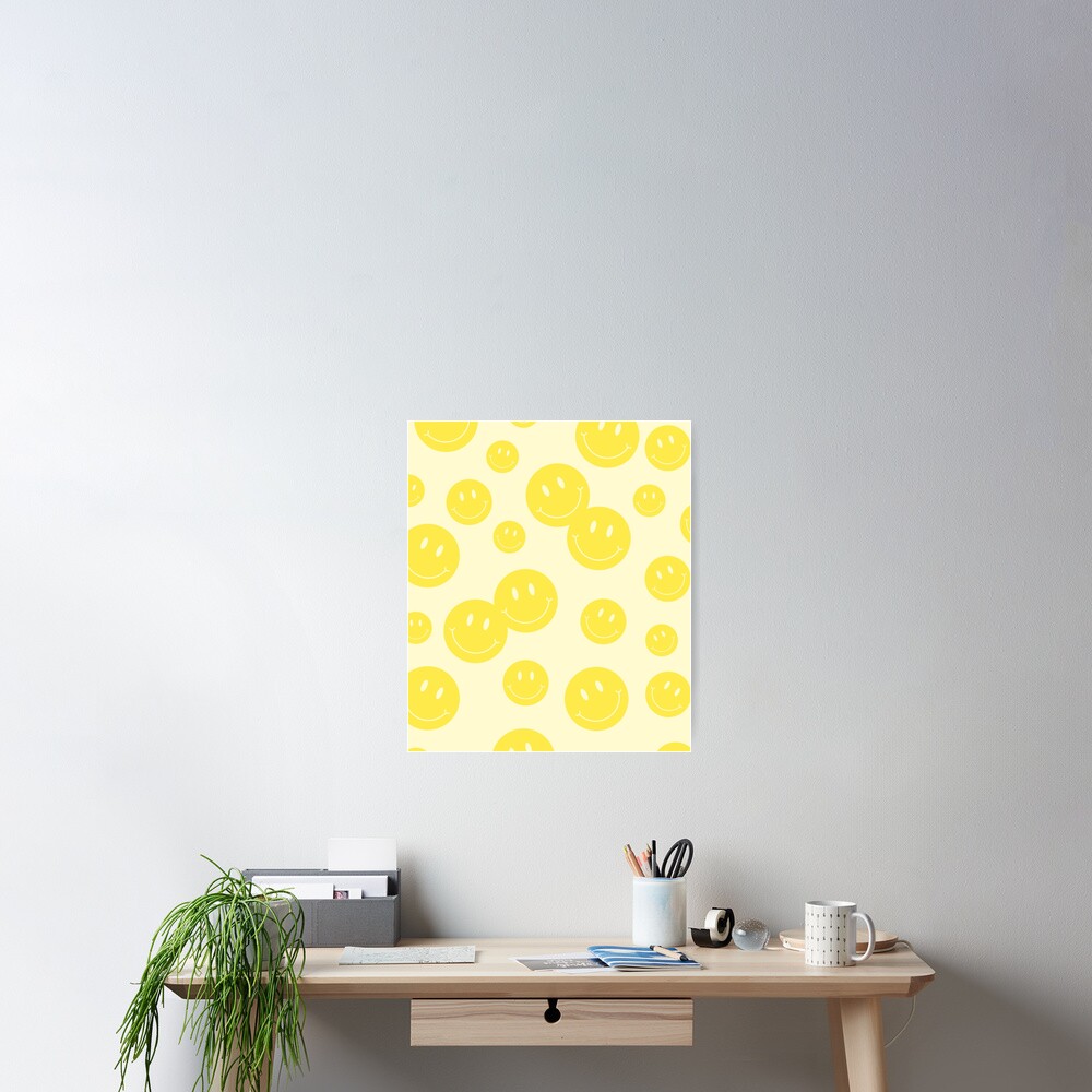 "Preppy, Yellow, Smile, Preppy Aesthetic, Happy Face" Poster for Sale ...