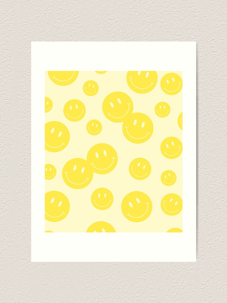"Preppy, Yellow, Smile, Preppy Aesthetic, Happy Face" Art Print for ...
