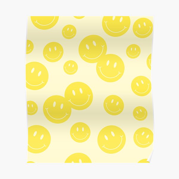 "Preppy, Yellow, Smile, Preppy Aesthetic, Happy Face" Poster for Sale ...