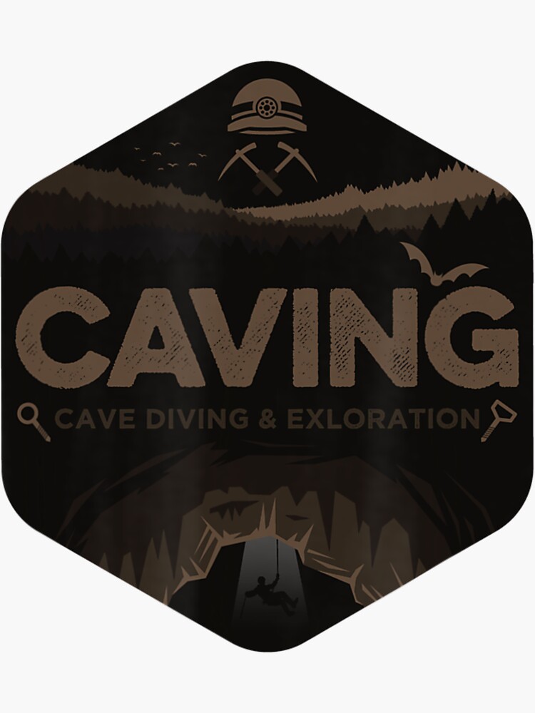 "Caving Cave Diving & Exploration" Sticker for Sale by ConMeoo | Redbubble
