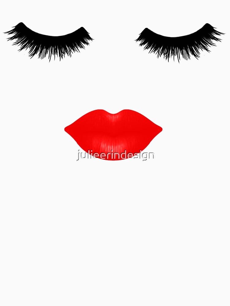"Lips and Lashes" T-shirt for Sale by julieerindesign | Redbubble ...