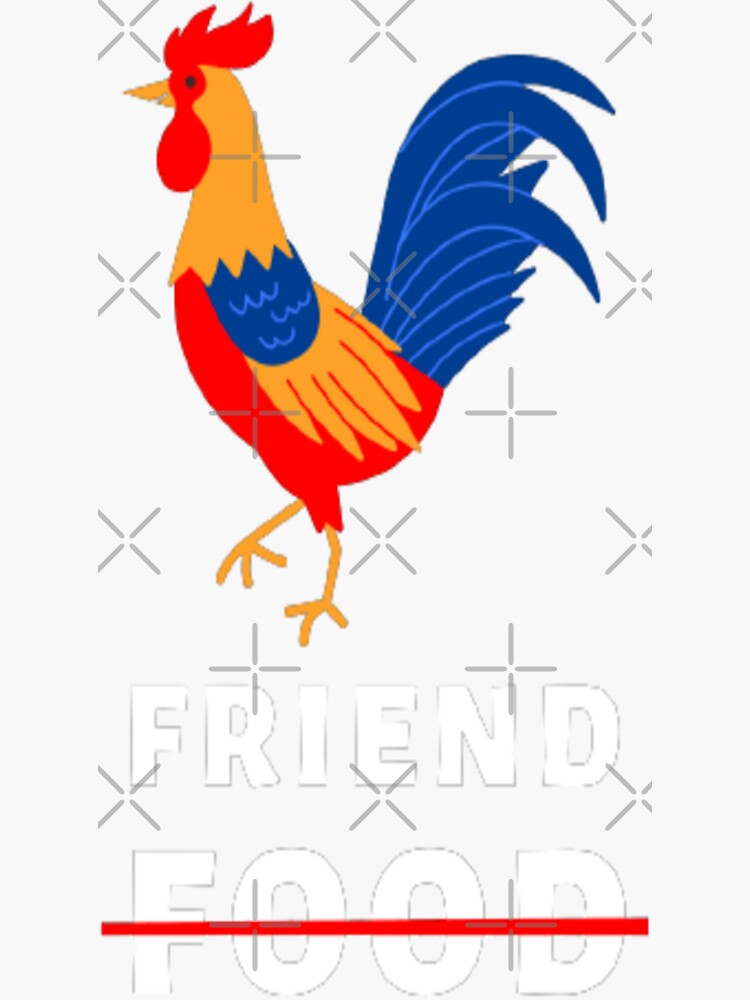 "Friends not food chicken artwork" Sticker for Sale by Veganland6 ...
