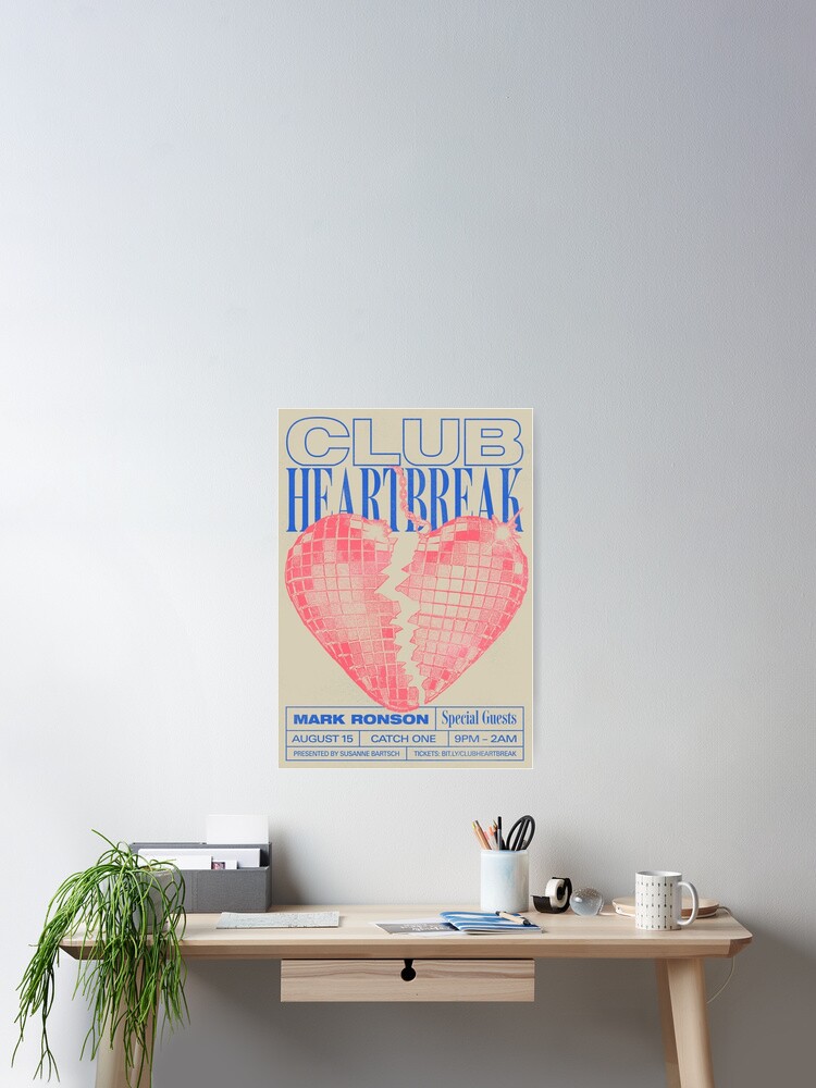 "club heartbreak" Poster for Sale by shop-4-mal | Redbubble
