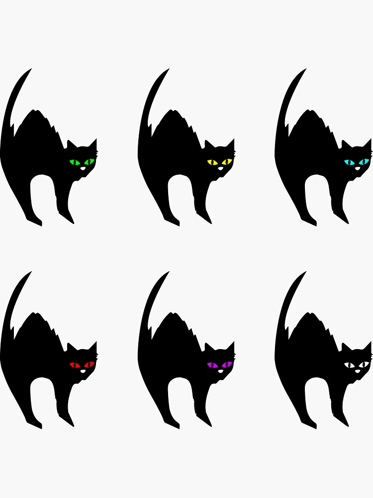 "Scary Halloween Cat Sticker Pack" Sticker for Sale by HalloweenThings ...